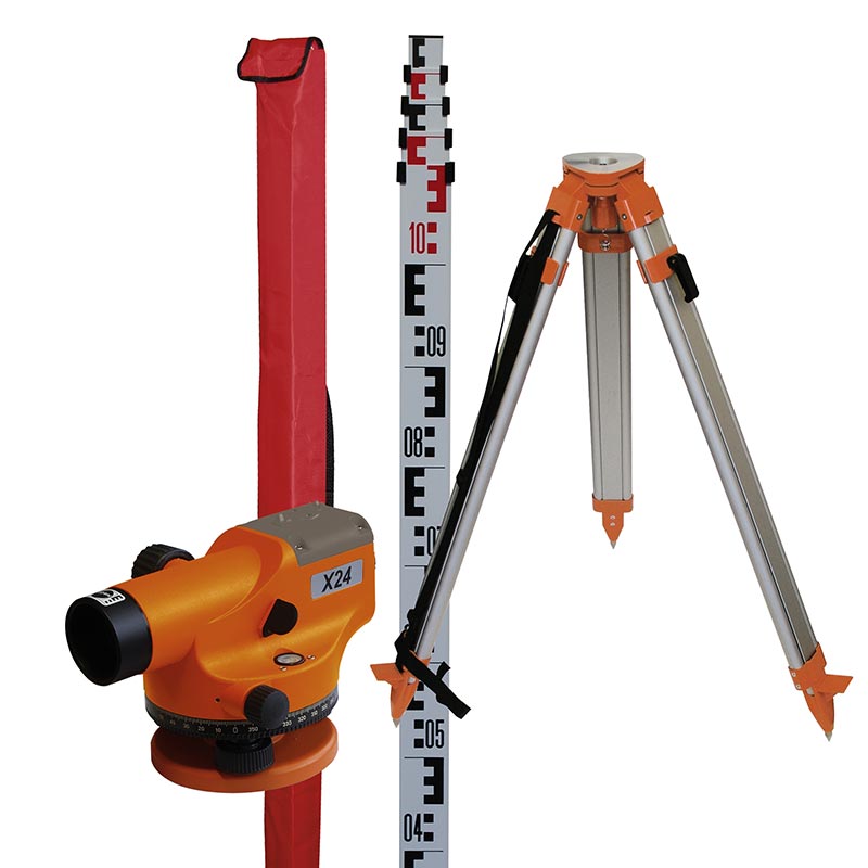 Levelling set X32 with 5 m levelling staff + aluminium tripod | WAPS Shop