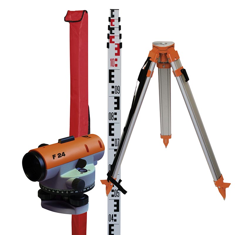 Levelling Set F24 with 5 m levelling staff + aluminium tripod | WAPS Shop